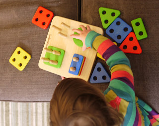 The Rainbow Playhouse: Toy Review: Lakeshore Sort-A-Shape Activity Board