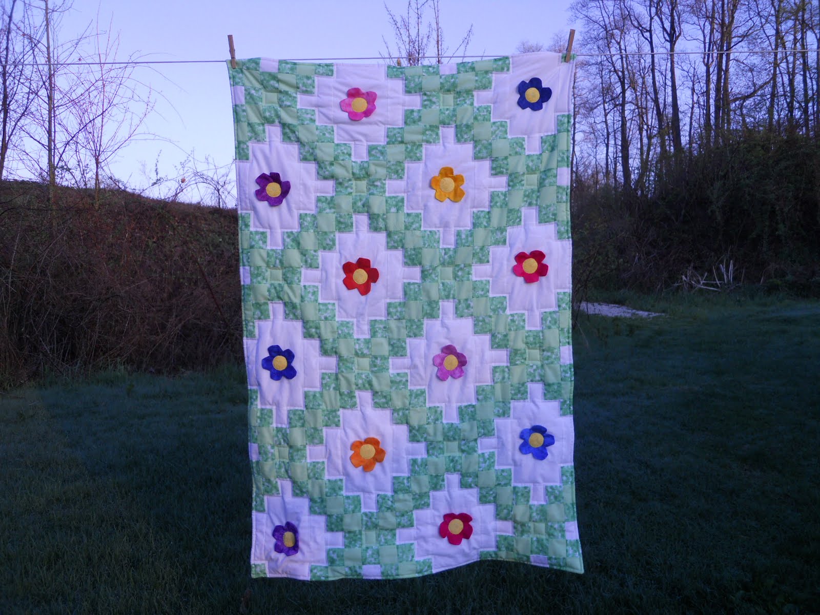 Kathy's Quilting Blog: Double Irish Chain Quilt -- Field of Dreams ...