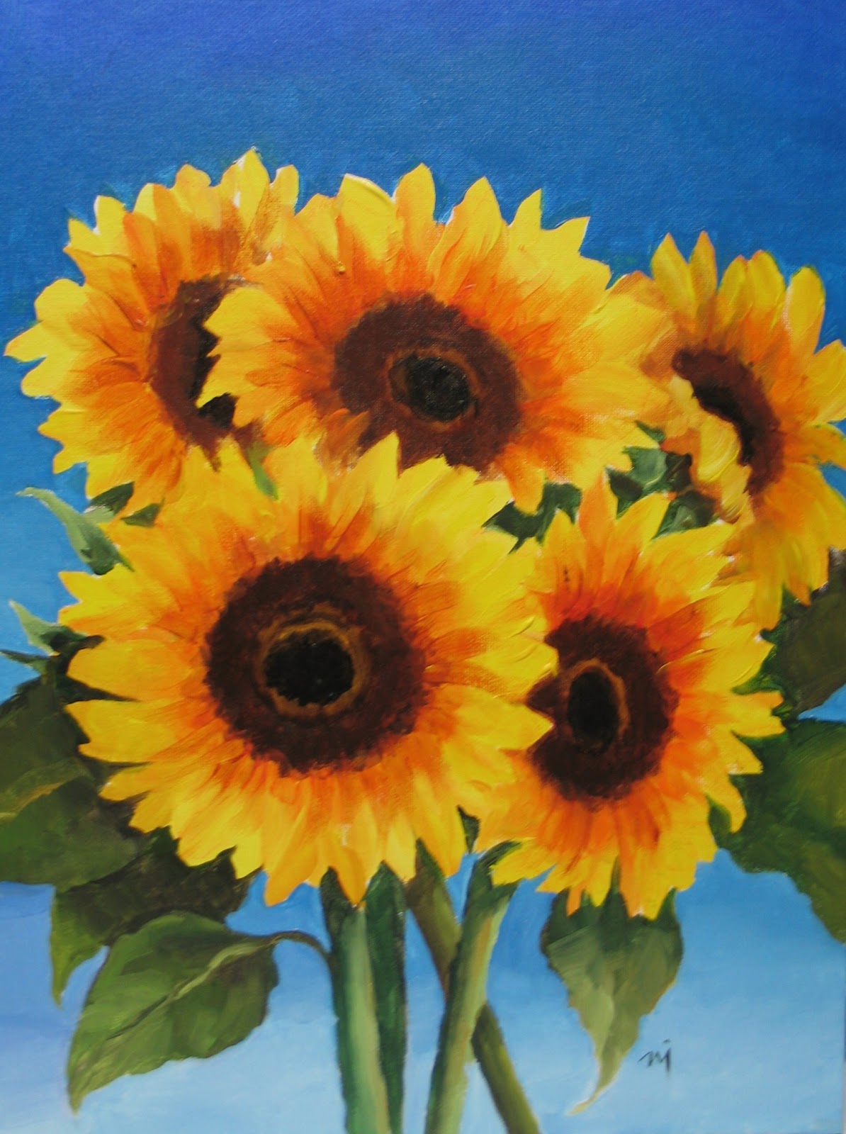 Sunflower painting, Easy canvas painting, Sunflower art