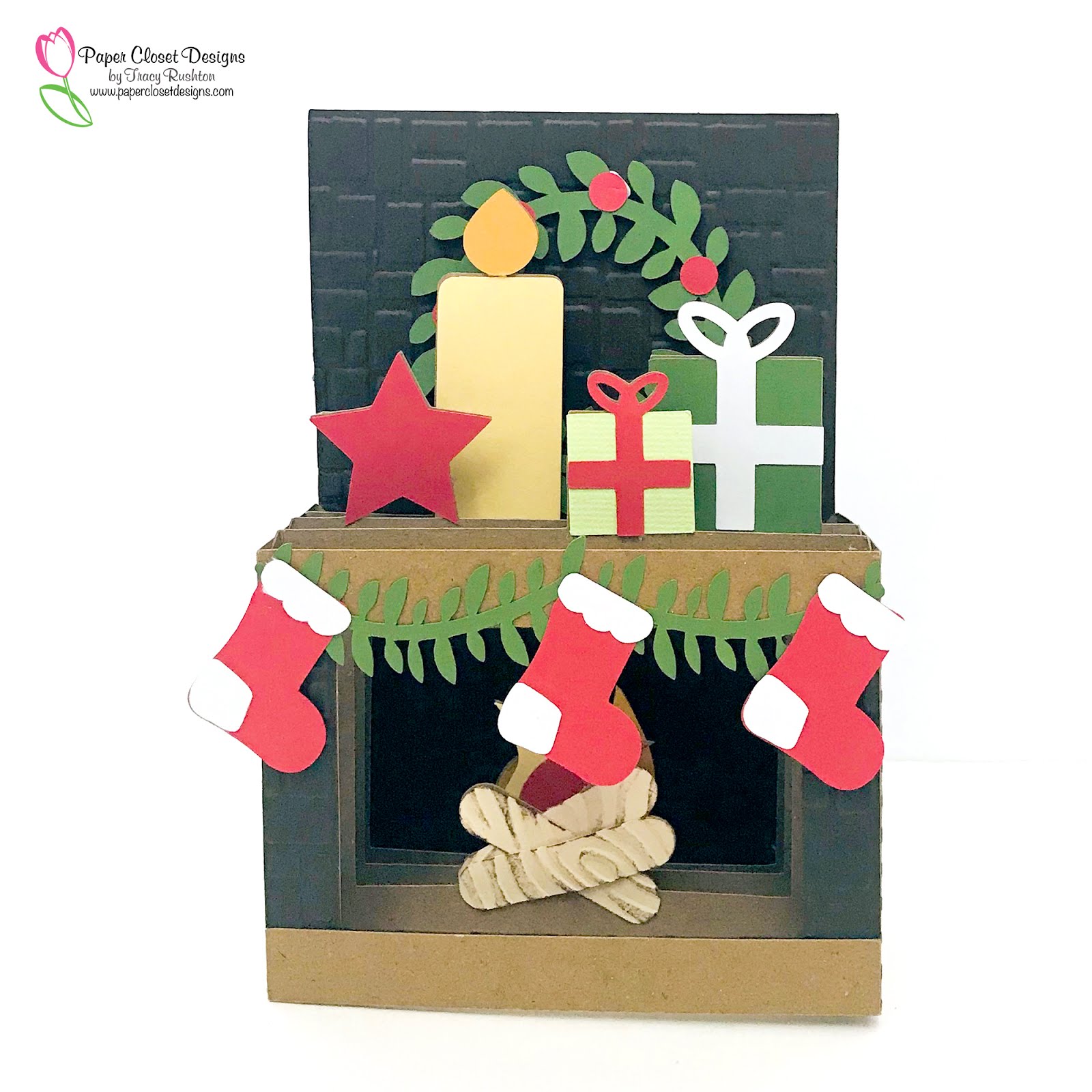 Fireplace Box Card and instructions - Paper Closet Designs