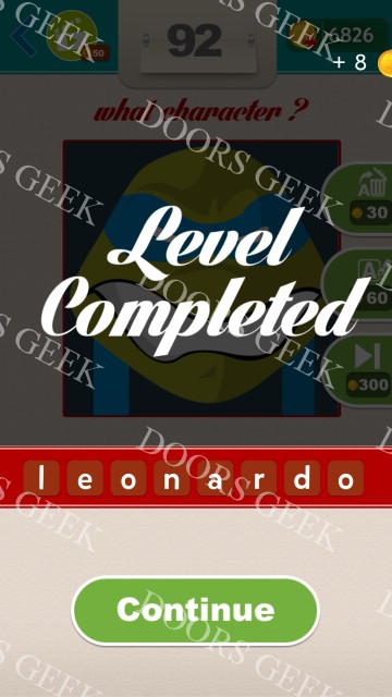 What Character ? Level 92 ~ Doors Geek