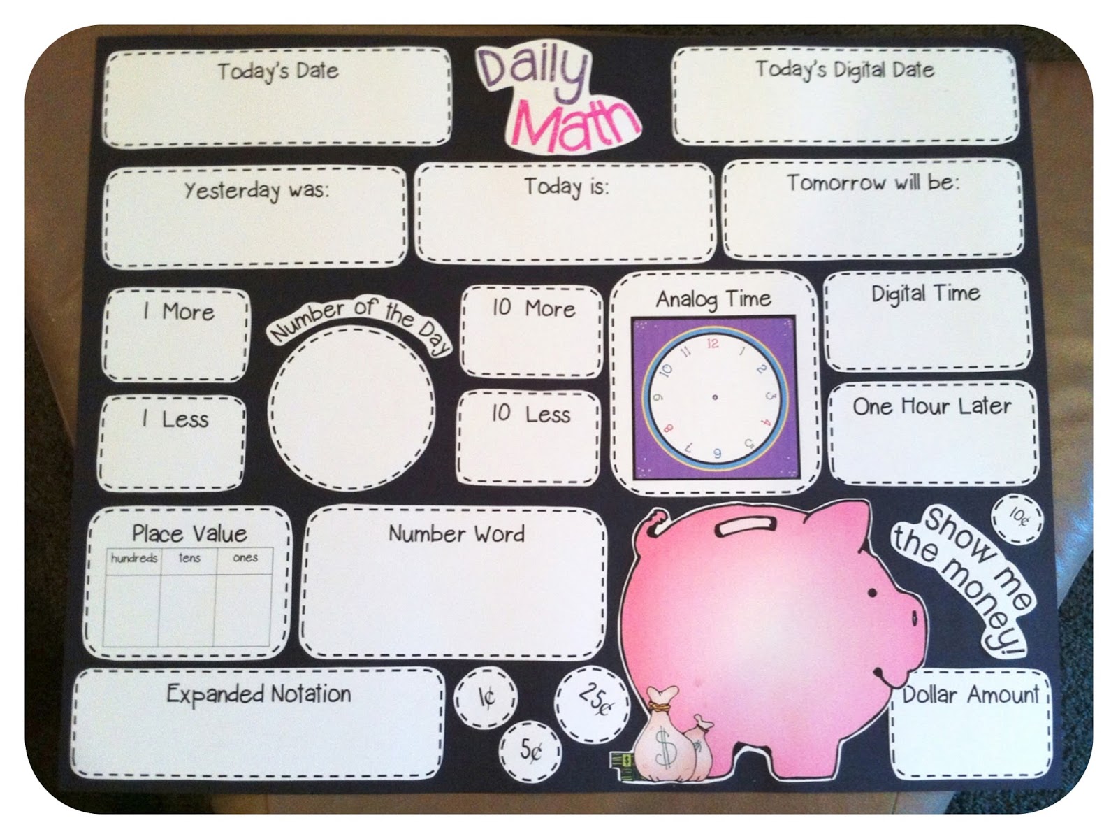 Daily Math Wall {Free} Printable :)