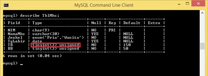 Tutorial membuat tabel mahasiswa mengunakan Mysql - ILMU PENTING BAGI KITA