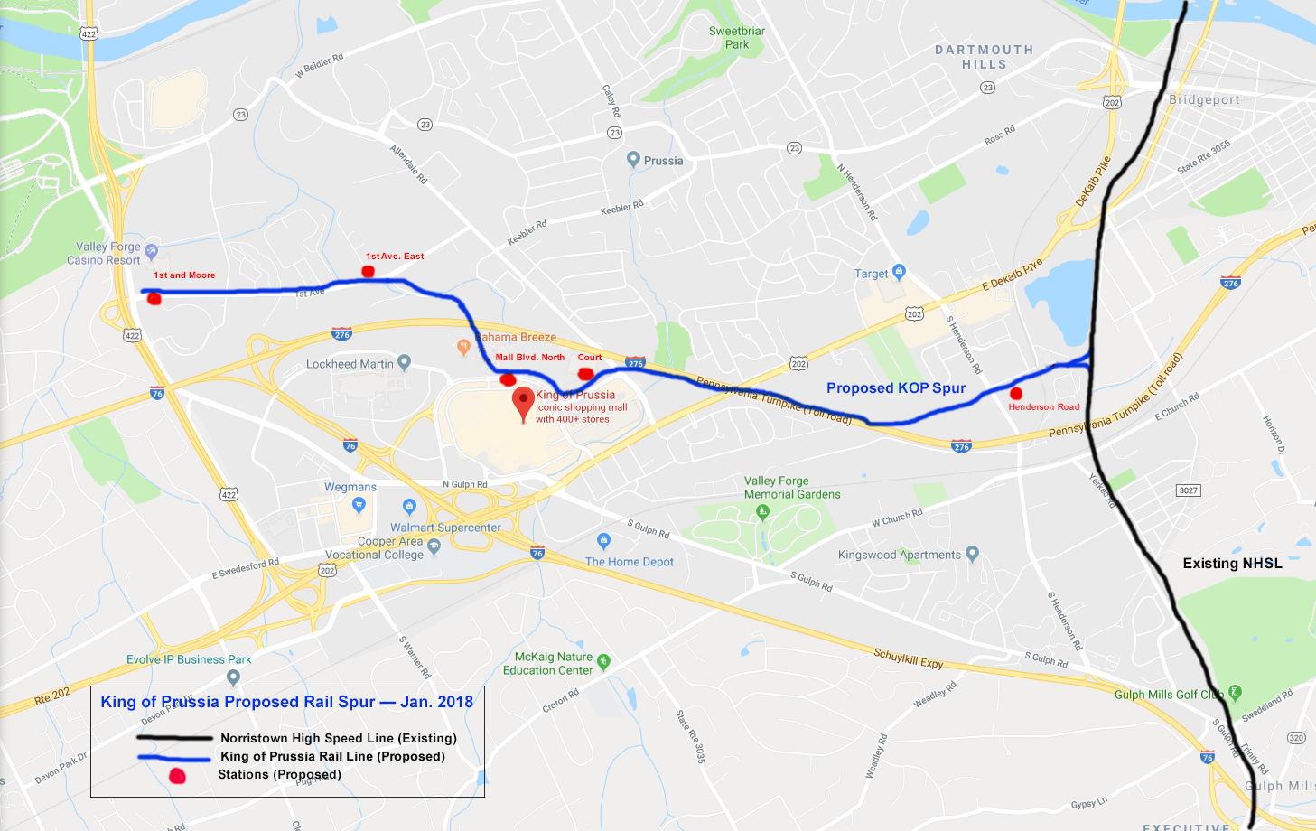 The Mighty Redux: King of Prussia Rail Map: Here's What the Line Looks Like