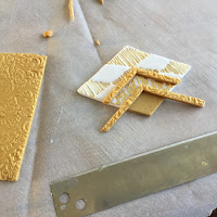 Golden Diamonds Polymer Clay Pendants Tutorial