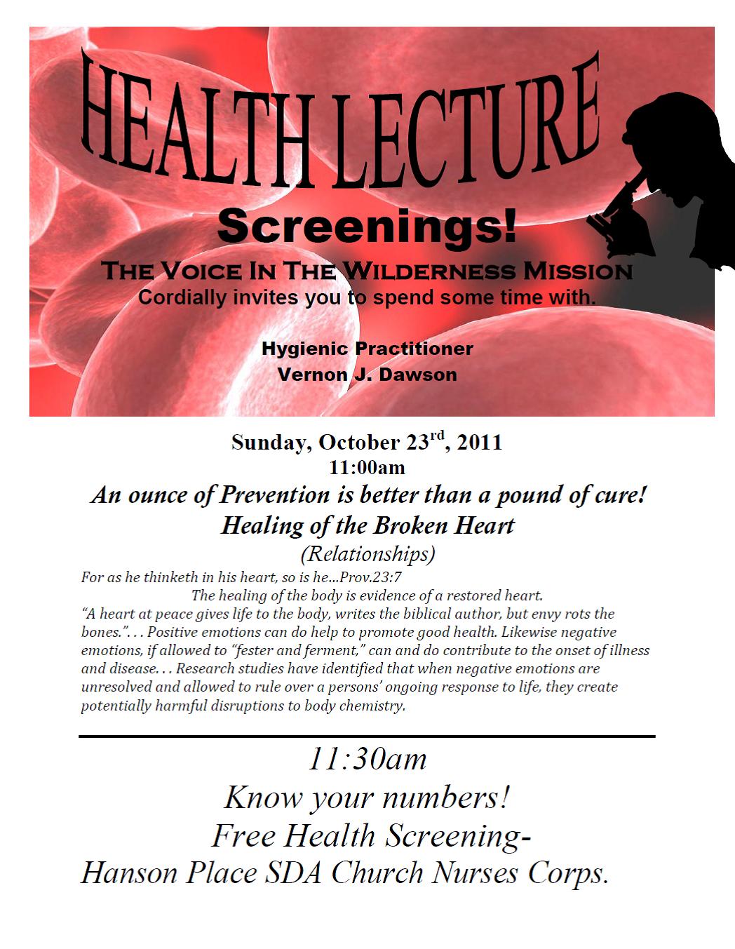 Hanson Place Seventh-day Adventist Church: Health Ministries