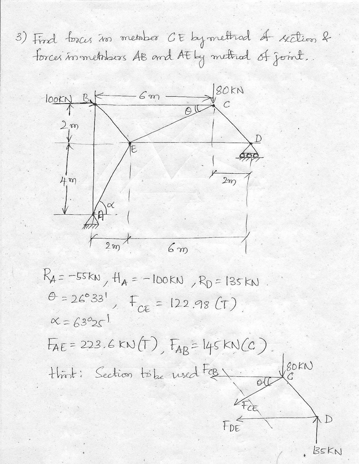 Engineering Blog: Problems on truss using method of joints and method ... Engineering Blog: Problems on truss using method of joints and method ...