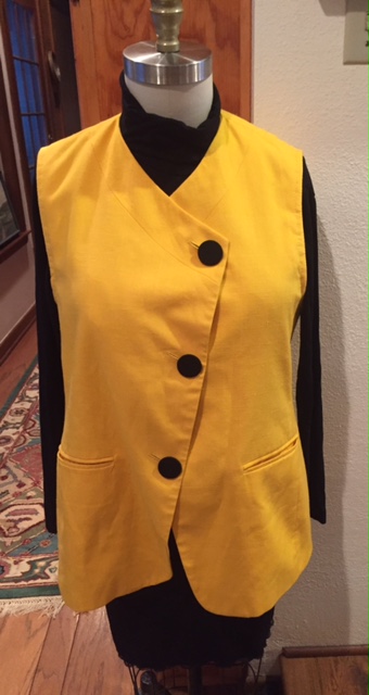 Refashion Co-op: Too Small Suit Jacket to Yellow Spring Vest