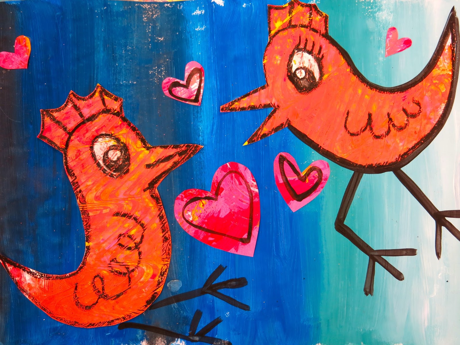 Cassie Stephens: In the Art Room: Rizzi-Inspired Love Birds