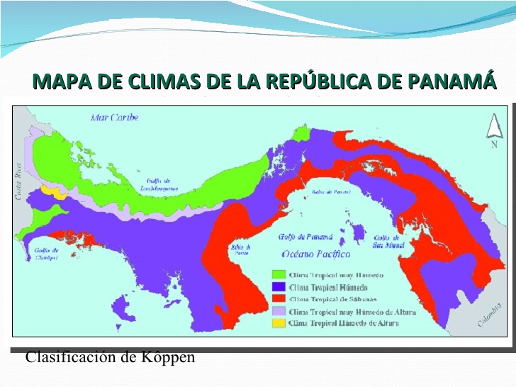 GEOGRAFÍA TURÍSTICA DE PANAMA: MAPA DE CLIMAS DE LA REPÚBLICA DE PANAMÁ