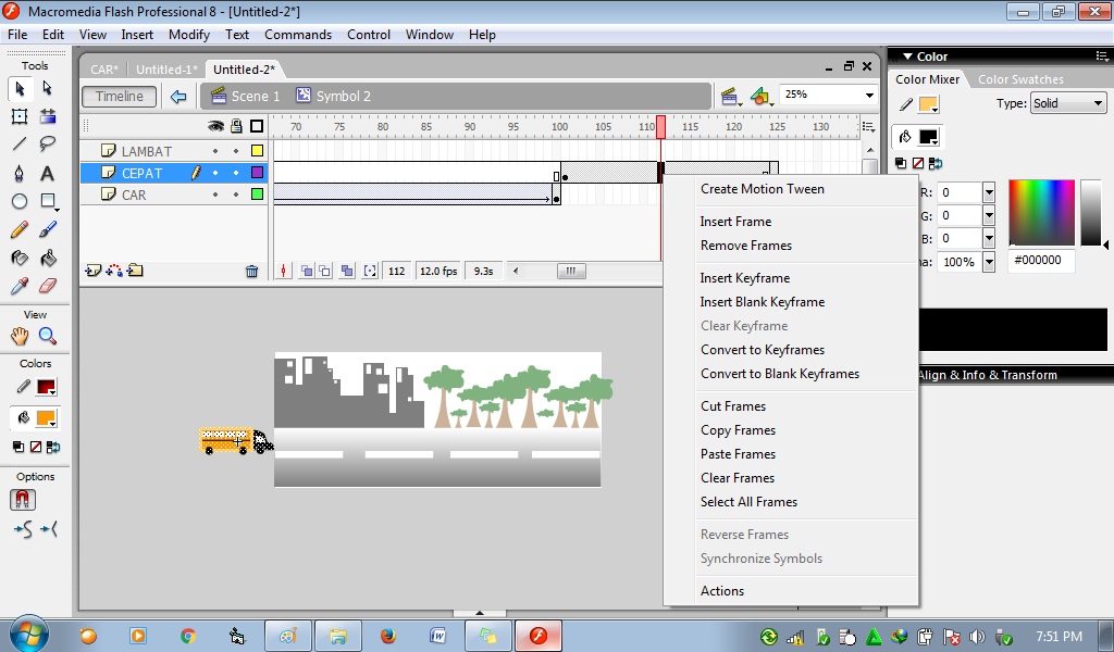 Proses pembuatan animasi menggunakan macromedia flash
