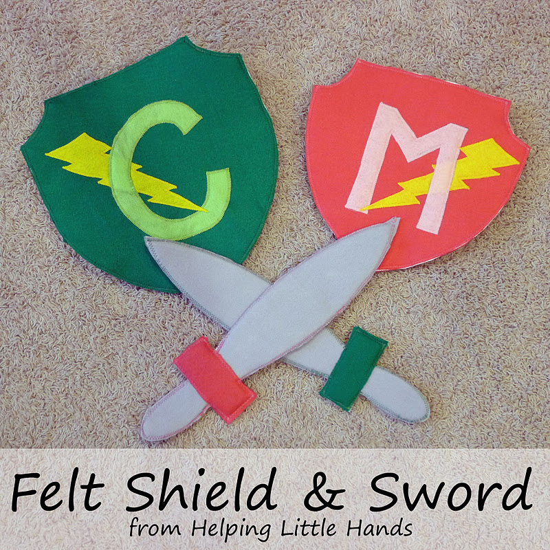Pieces by Polly: Felt Shield and Sword - Version 2