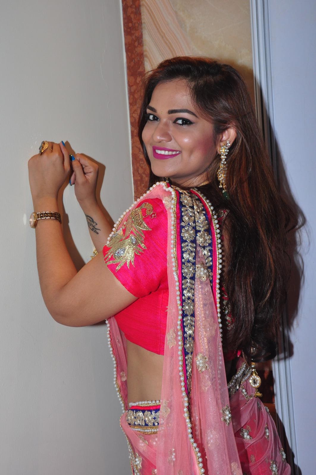 Actress Ashwini new dazzling half saree photos