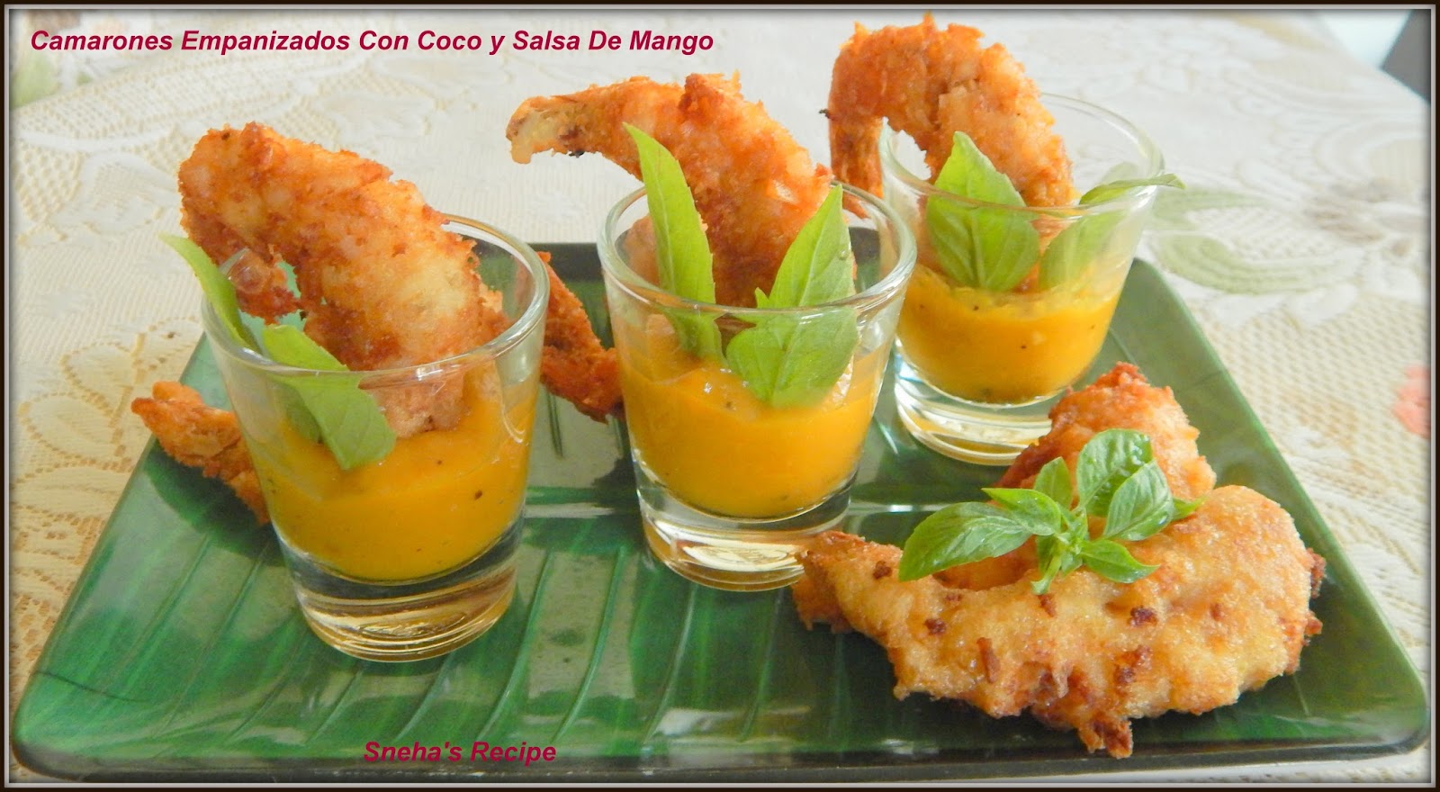 Camarones Empanizados Con Coco y Salsa De Mango#FishFriday - Sneha's Recipe