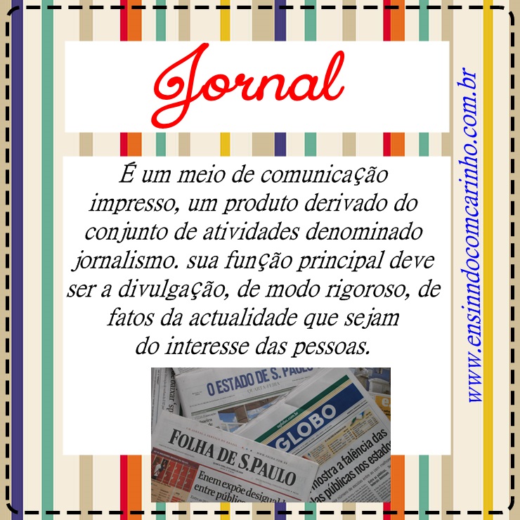 Cartazes lúdicos dos gêneros textuais com suas definições