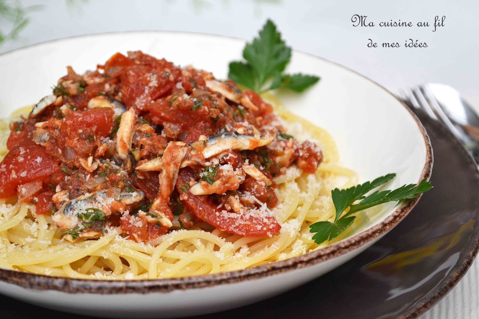 Ma cuisine au fil de mes idées...: Spaghetti aux tomates fraîches ...