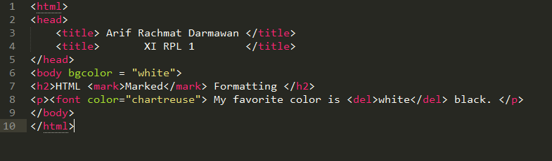 Contoh Kodingan Html
