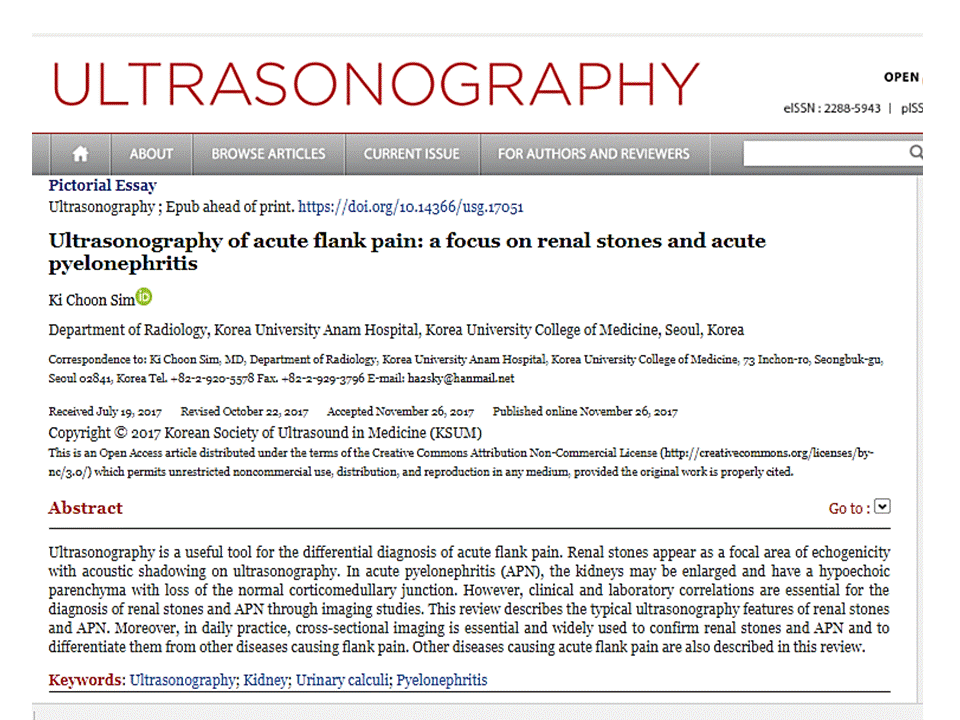 BÀI SOẠN VỀ SIÊU ÂM CHẨN ĐOÁN: Acute Flank Pain: Renal Stones and Acute ...