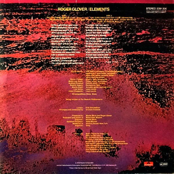 Where The Buffalo Roam: Roger Glover - Elements (1978) 🇩🇪