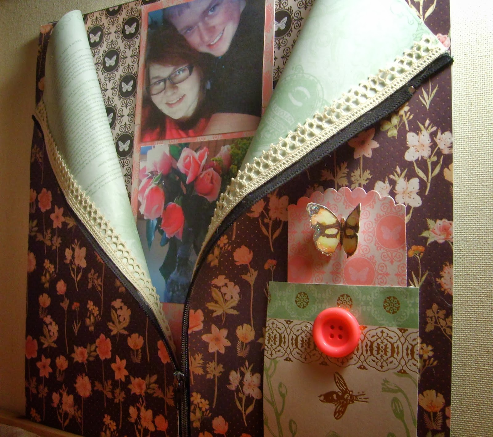 Heartedly Handcrafted: Scrapbook Layout Zipper-Pocket