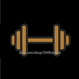 BEST EMBROIDERY DESIGN: Weightlifting Barbell Embroidery Design