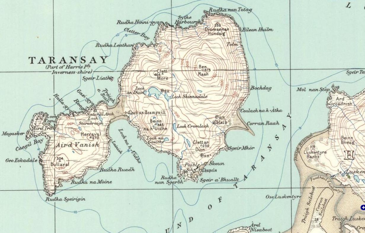 except the Kyles and Western Isles: Taransay