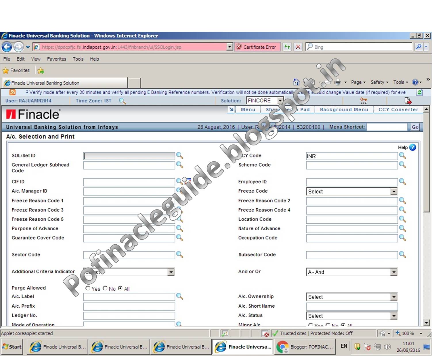 Procedure to find the teller balances greater than zero in DOP Finacle ...
