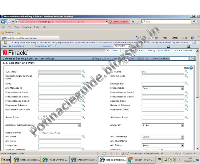 Procedure to find the teller balances greater than zero in DOP Finacle ...