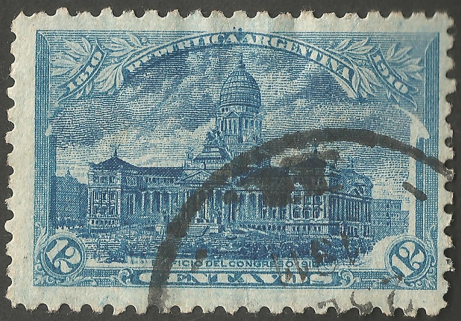 Stamps: Stamp Argentina (1910) Congress of the Nation 12c