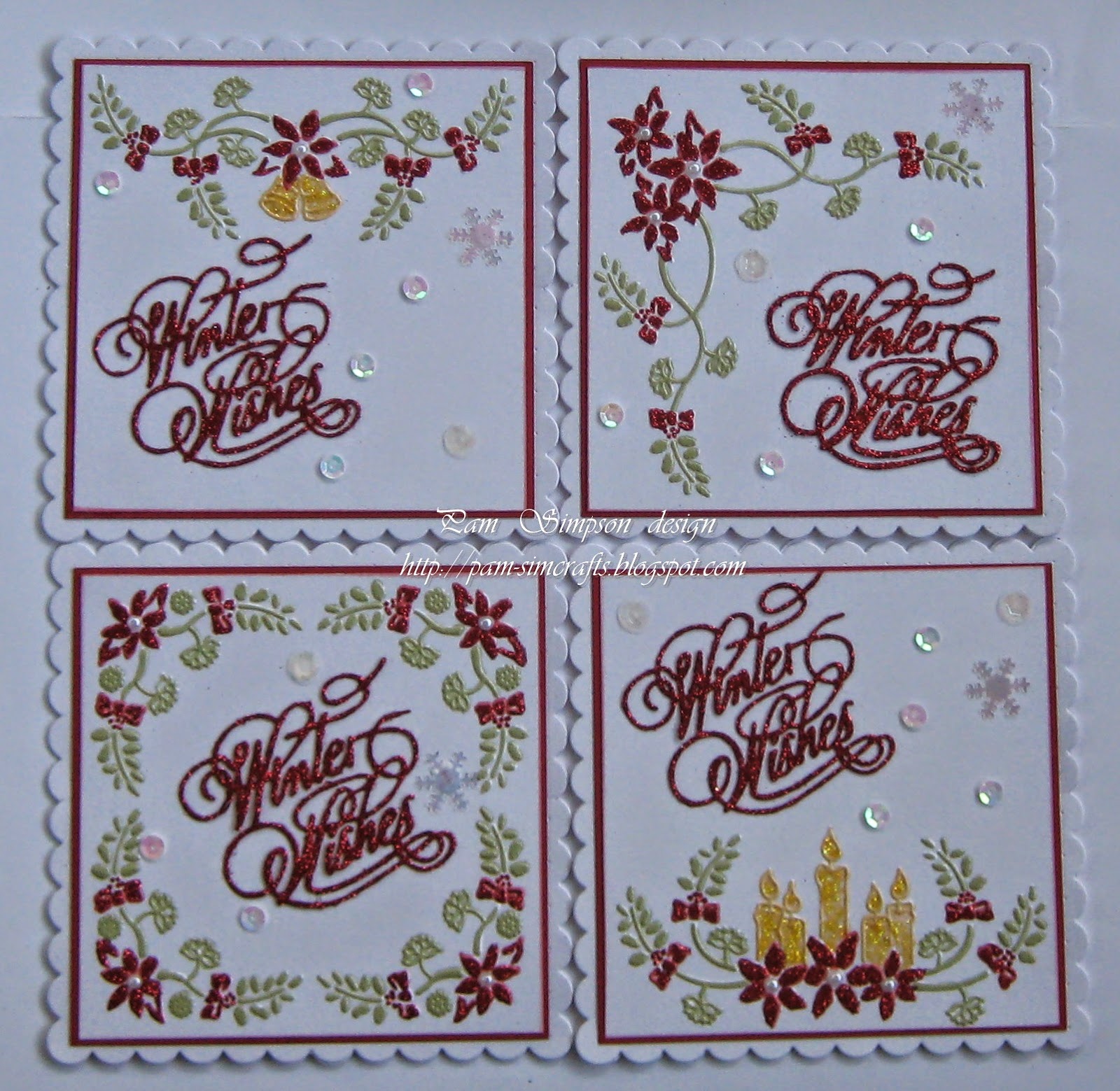 pamscrafts: Embossed Christmas cards.