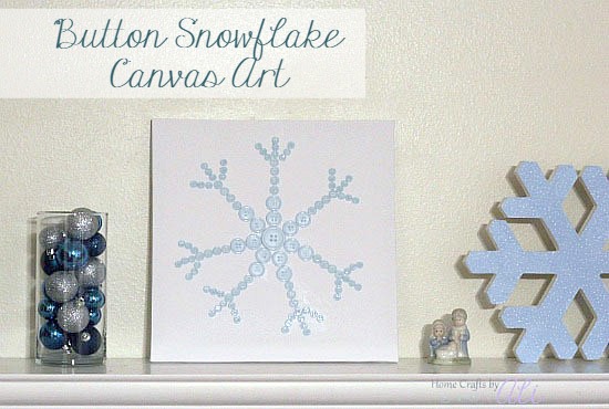 Button Snowflake Canvas Art - Home Crafts by Ali