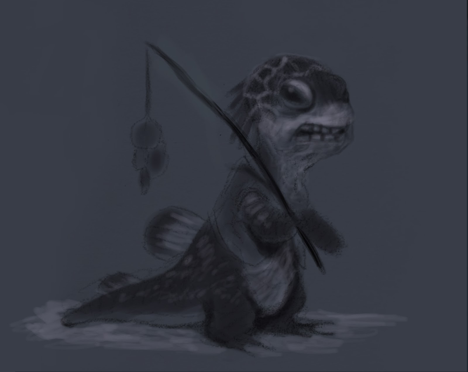 Luke Andrews - Art and Design: Fishing Lizard Digital Painting Tutorial