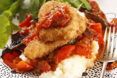 Mama Africa's Recipes: Fish Schnitzels with Tomato and Veggies Sauce