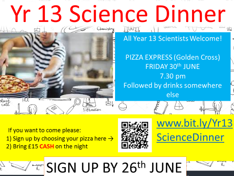 Cheney School Sixth Form Blog: Year 13 Science Dinner