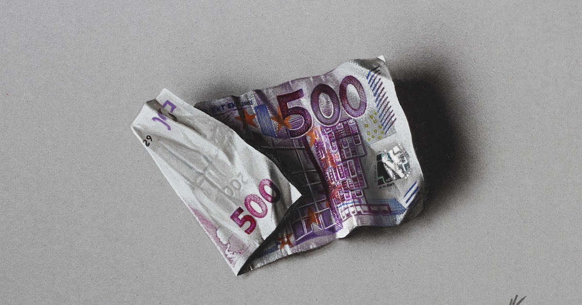 500 Euro Note Drawing - Marcello Barenghi