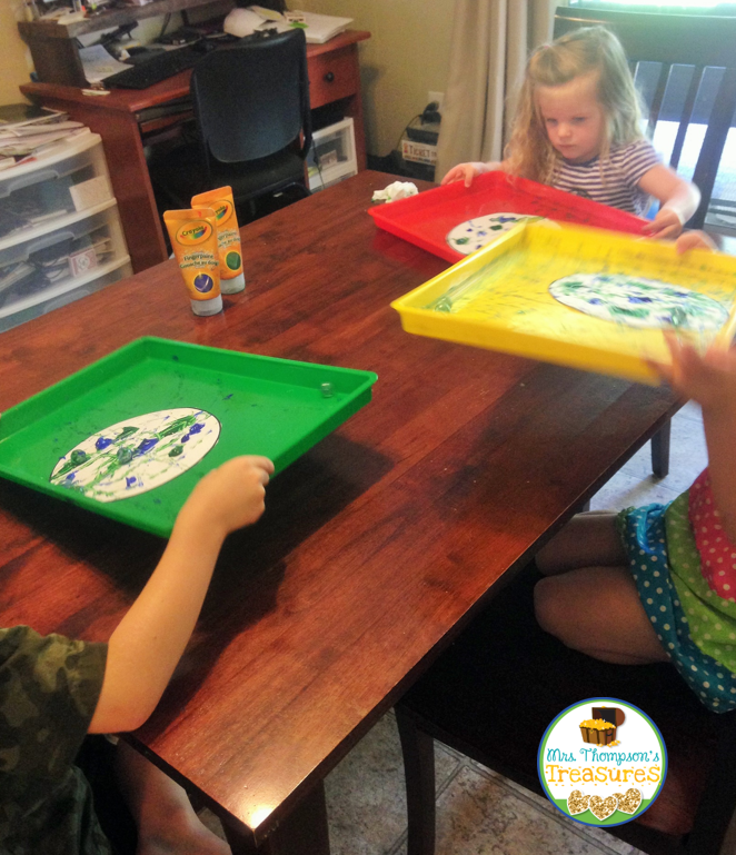 Marble Painting for Earth Day - Mrs. Thompson's Treasures