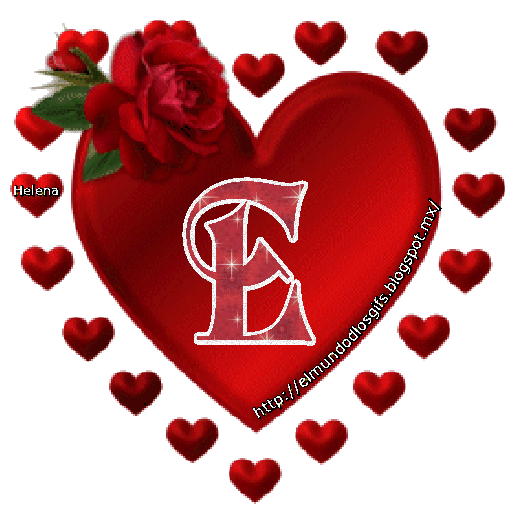 El Mundo de los Gifs: E → Corazón rojo con iniciales