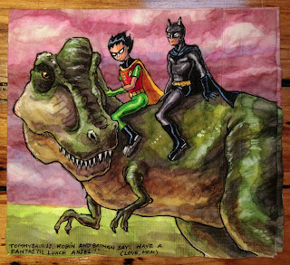 Daily Napkins: Tyrannosaur, Robin and Batman