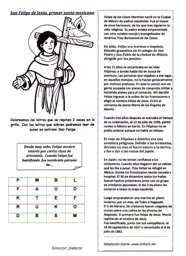 Breve historia de San Felipe de Jesus - Educacion Religiosa