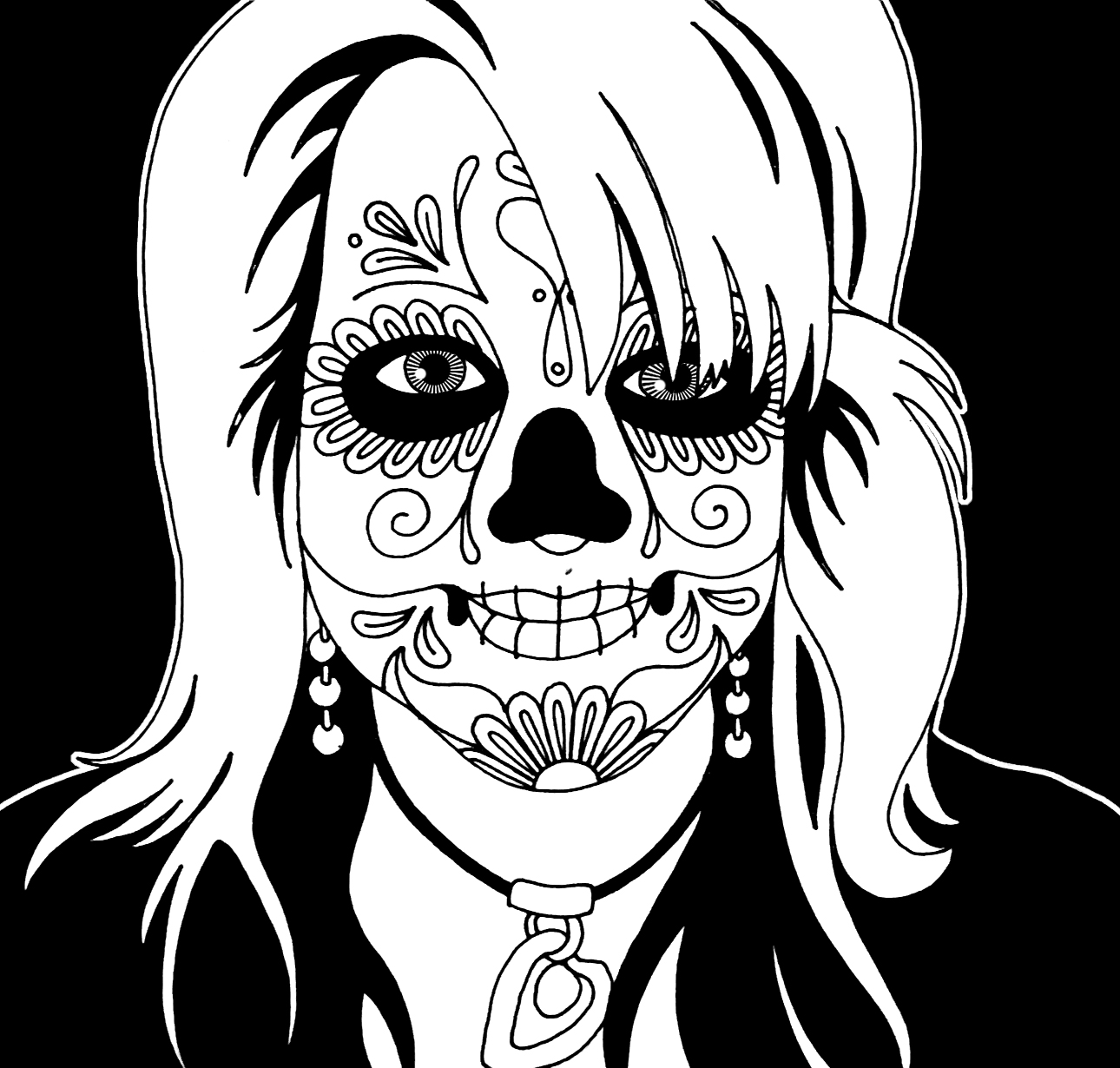 Yucca Flats, N.M.: Calaca-A-Day #495 - +Deidre Huff