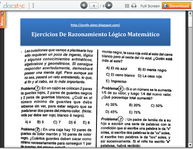 Razonamiento Lógico Matemático Ejercicios Resueltos « Blog del Profe Alex