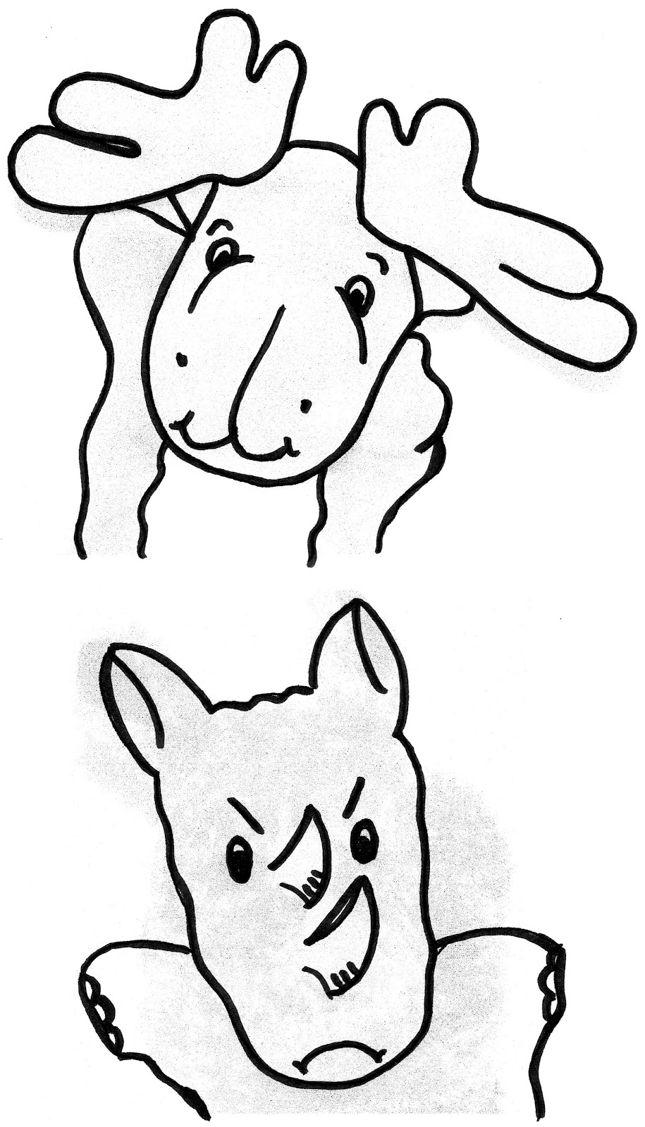 Happy Day Pre-K Crafts: Manners Moose and Rude-y Rhino