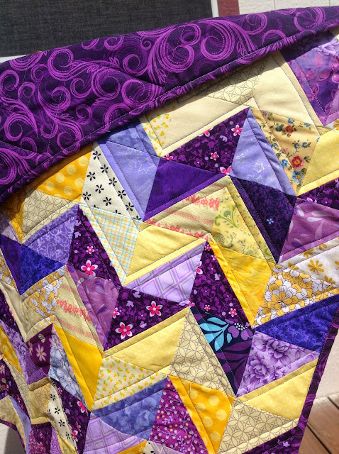 BedTime Quilting: Blogger's Quilt Festival: Purple and Yellow Quilt