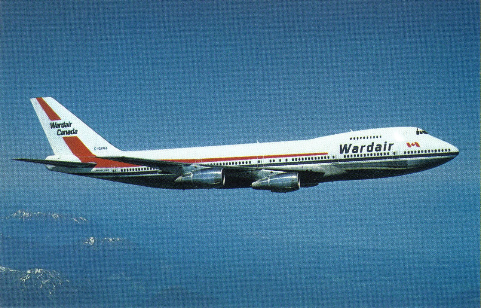 Airlines Past & Present: Wardair Aircraft Post Cards & Route Map