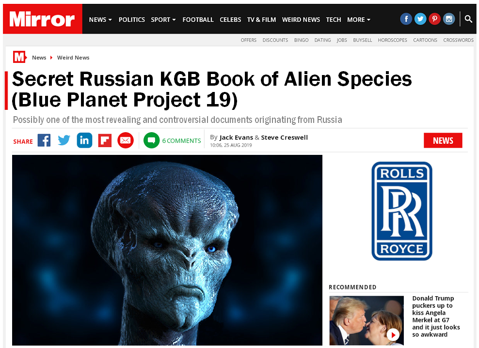 INFRAMUNDO: SECRET RUSSIAN KGB BOOK OF ALIEN SPECIES: Un libro de 1946 ...
