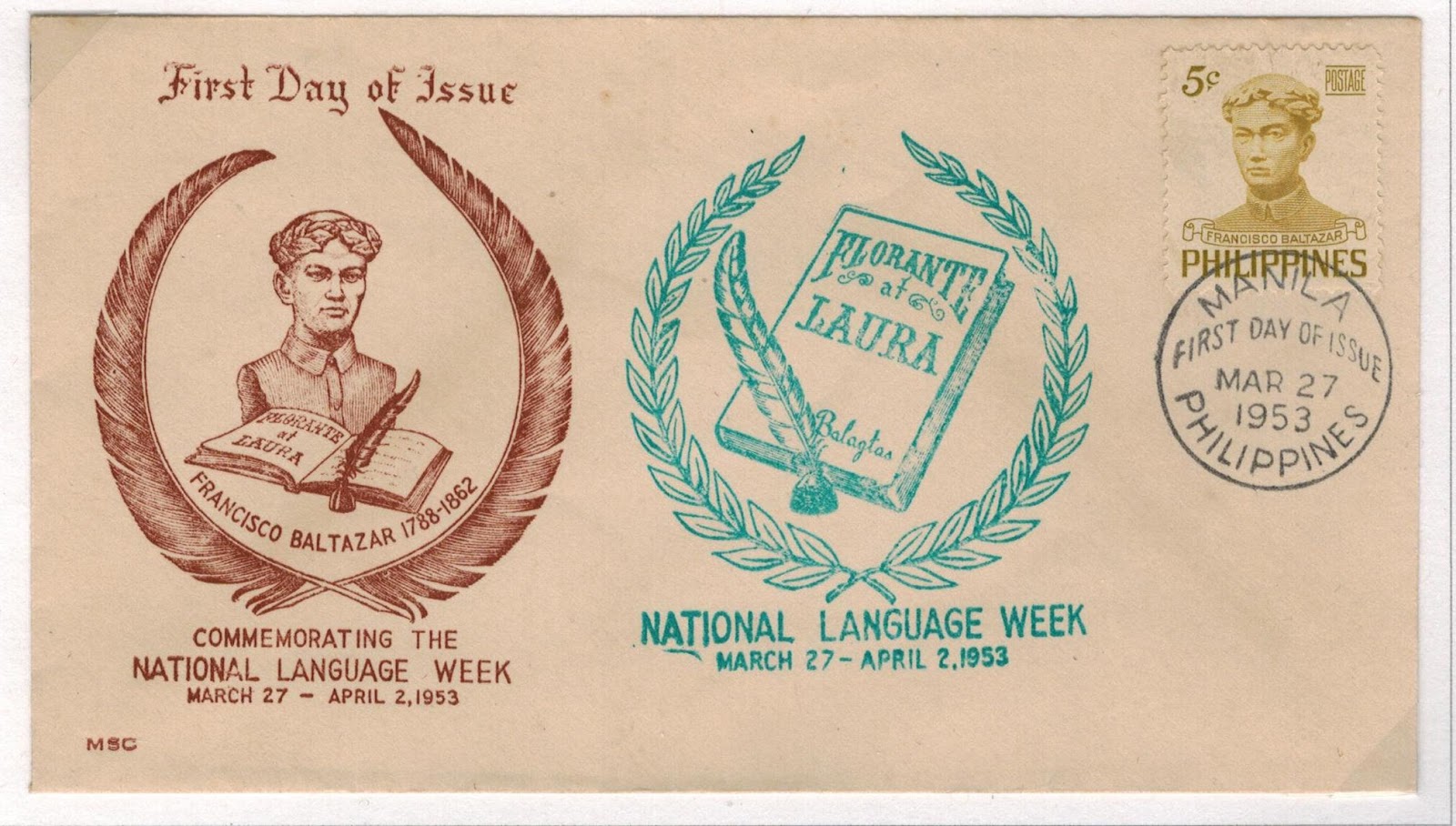 Philippine Republic Stamps : 1953 National Language Week
