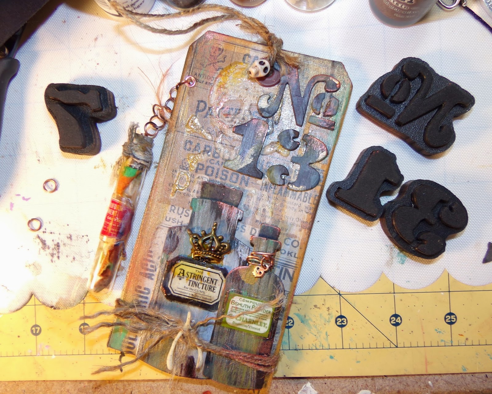 JuJu Crafts: FRIDAY the 13th TAG using Tim Holtz Tag, Apothecary and ...