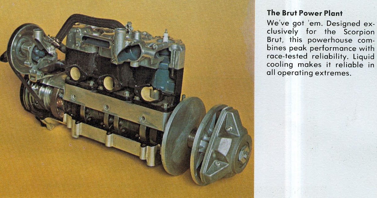 CLASSIC SNOWMOBILES OF THE PAST: 1975 SCORPION BRUT SNOWMOBILE ENGINE