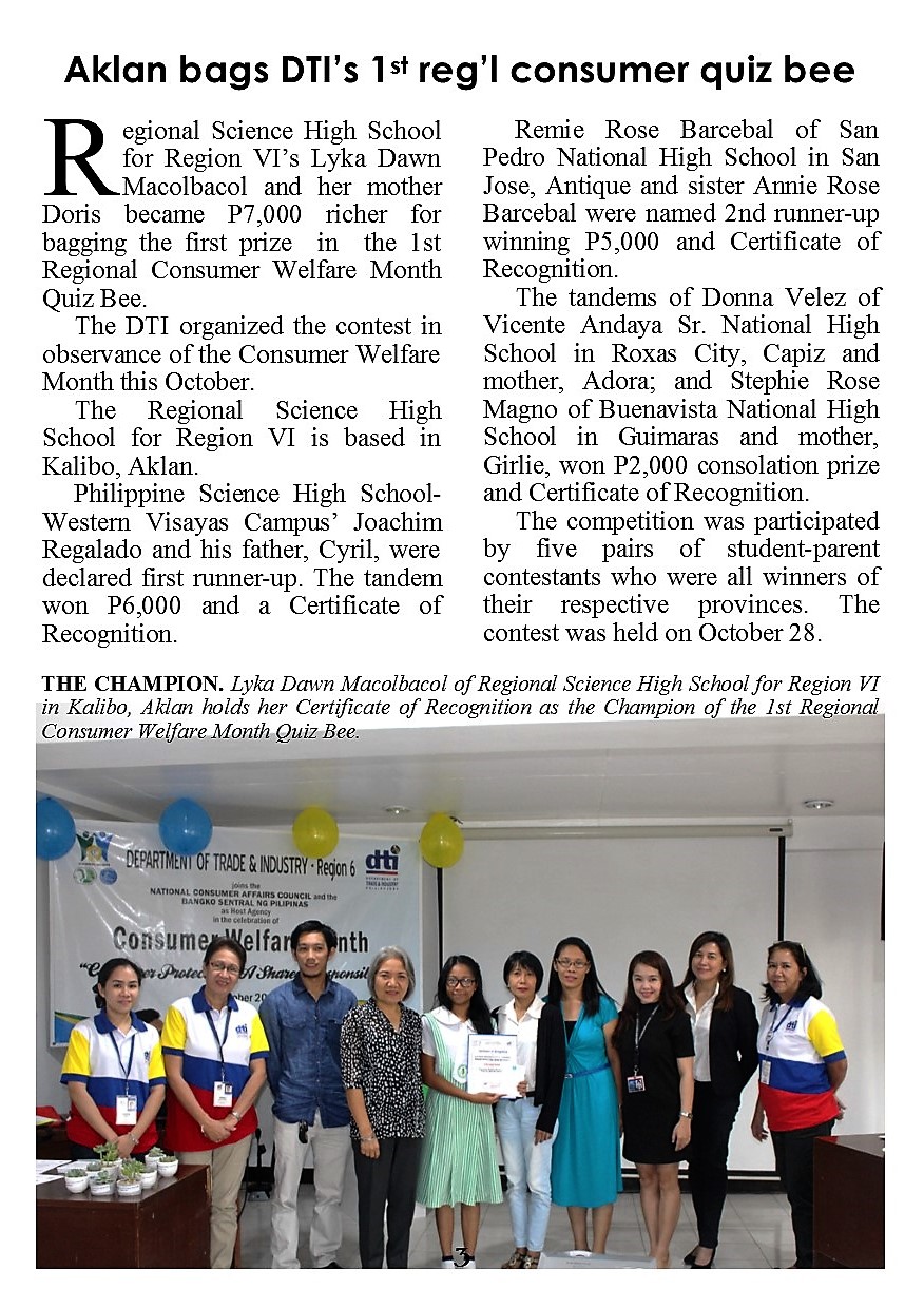 DTI VI News: DTI News Updates for October 2016