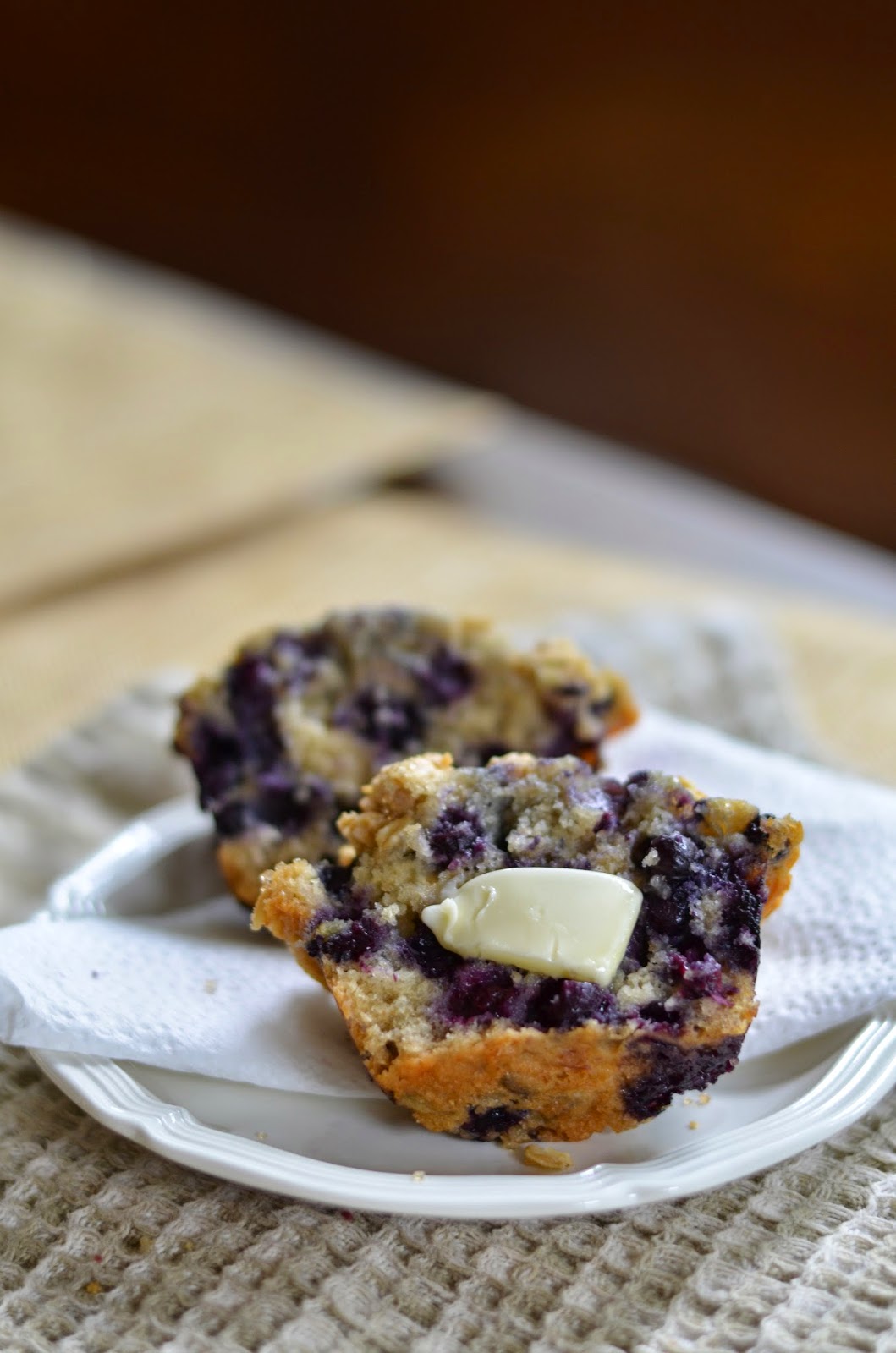 stuffed rabbit: hearty blueberry muffins